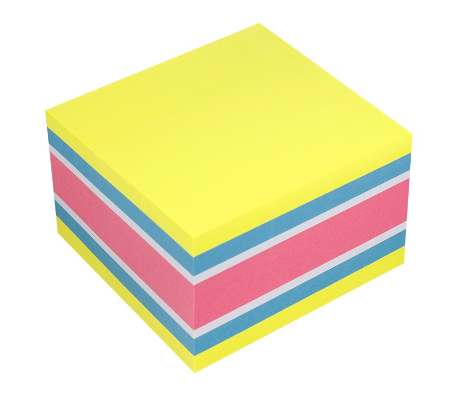 SAMOLEPILNI LISTIČI, Sticky notes cube, 75x75 mm, 450L, različne barve