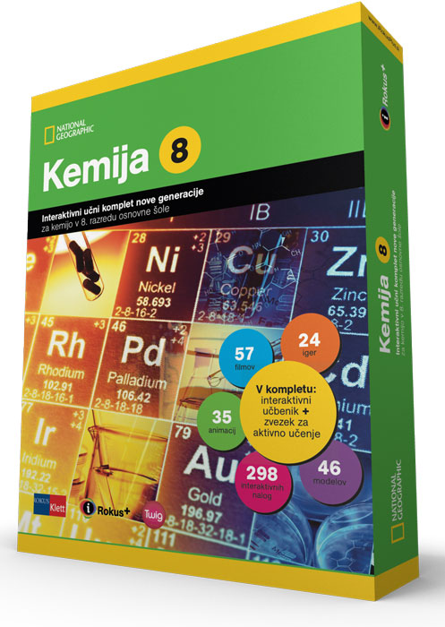 KEMIJA 8, interaktivni učni komplet za kemijo v 8. razredu